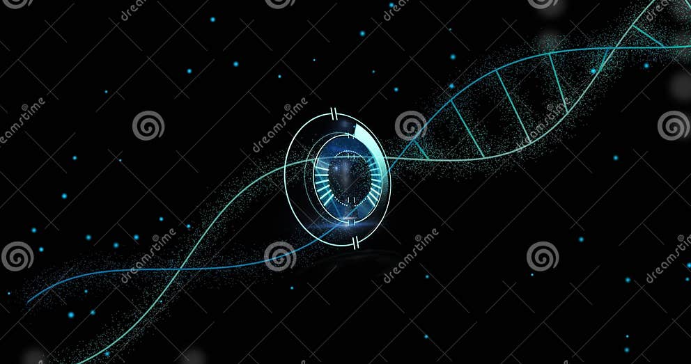 Image of Scope Scanning Over Dna Strands on Black Background Stock ...