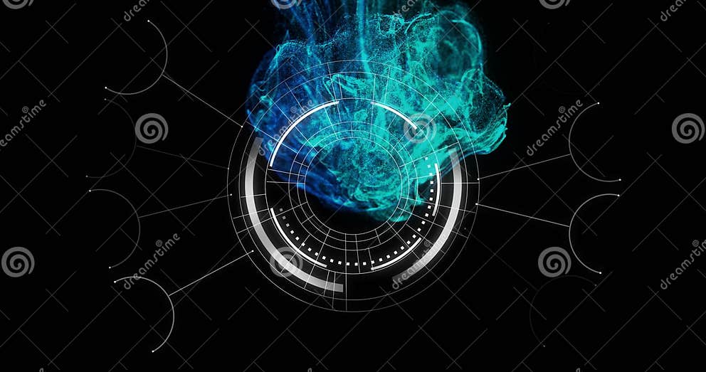 Image of Scope Scanning Over Shapes on Black Background Stock Photo ...