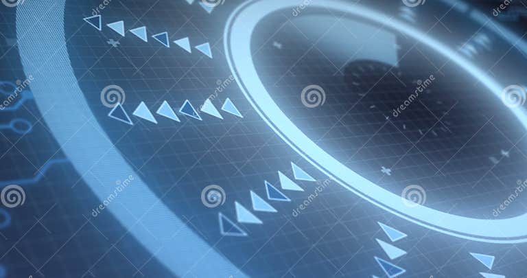 Image of Scope Scanning and Processor Elements Over Grid Stock Illustration - Illustration of ...