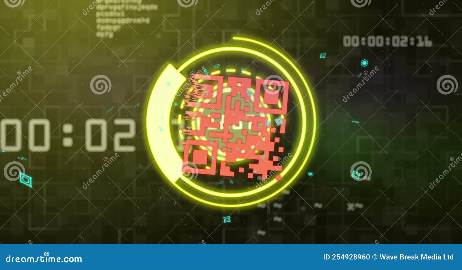 Image of Scope Scanning with Qr Code Over Data Processing Stock ...