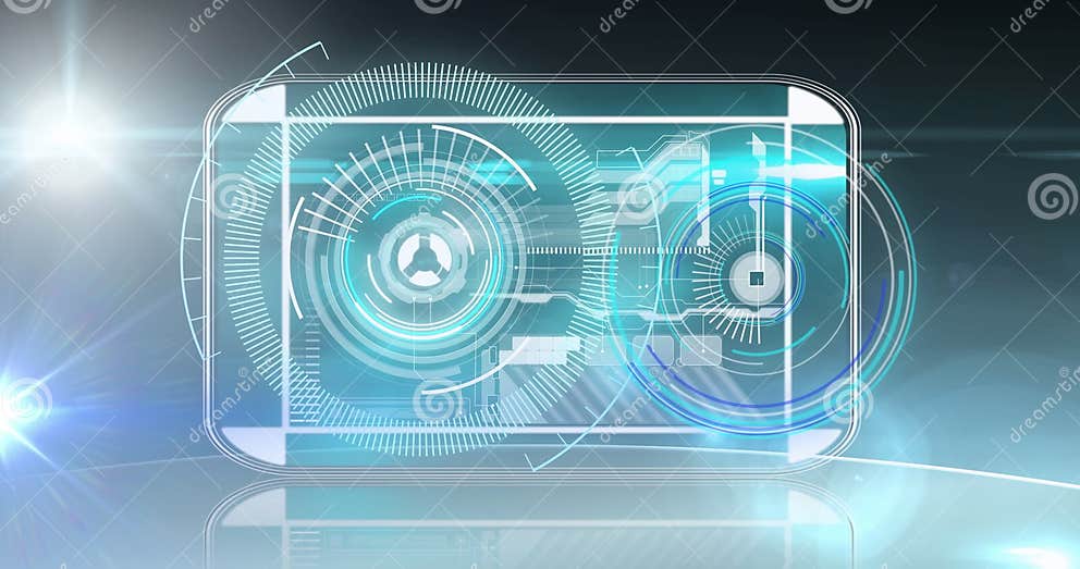 Image of Scopes Scanning and Data Processing Over Digital Screen Stock Illustration ...