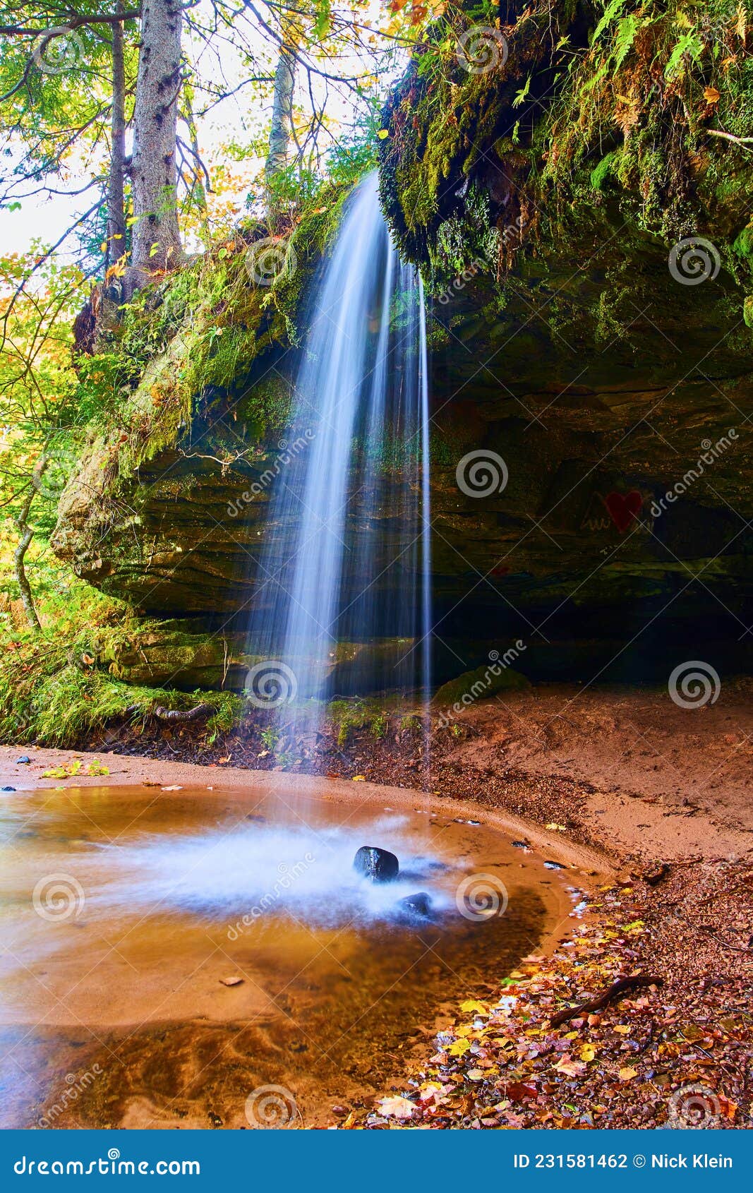 Scott Falls Waterfall with Circular Basin and a Deep Circular Cliff ...