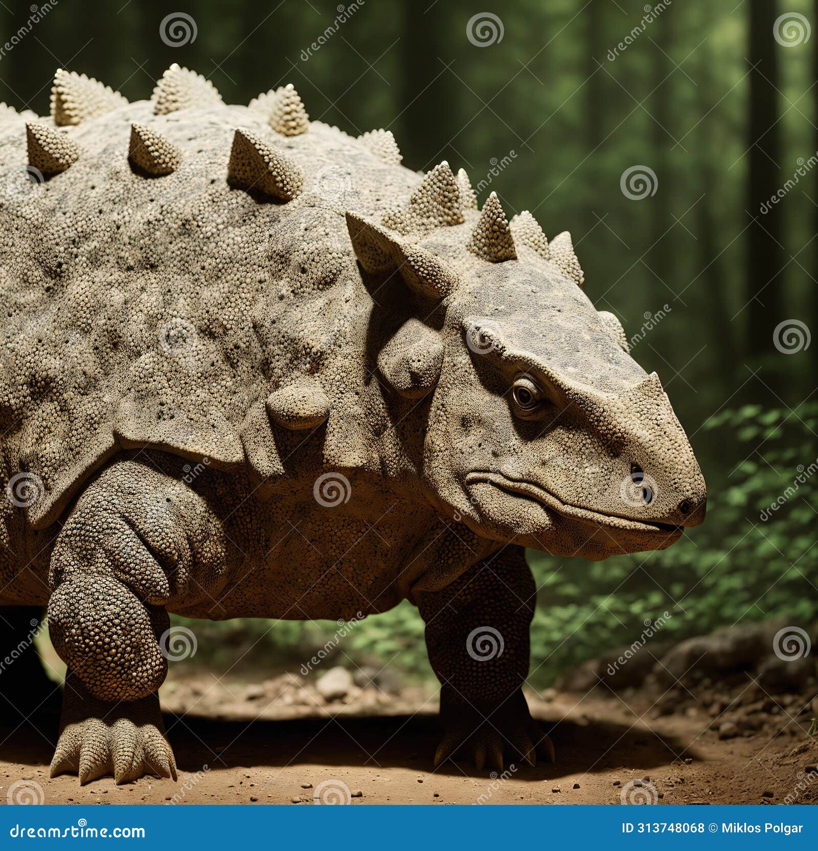 A Large, Dinosaur-like Creature Standing in a Forest. Stock Photo ...