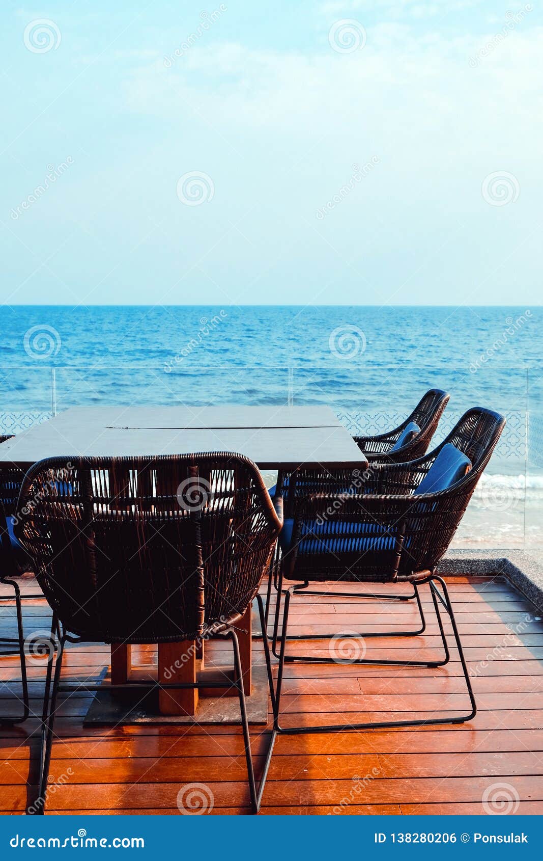 Sea View Dinning Table stock photo. Image of gourmet - 138280206