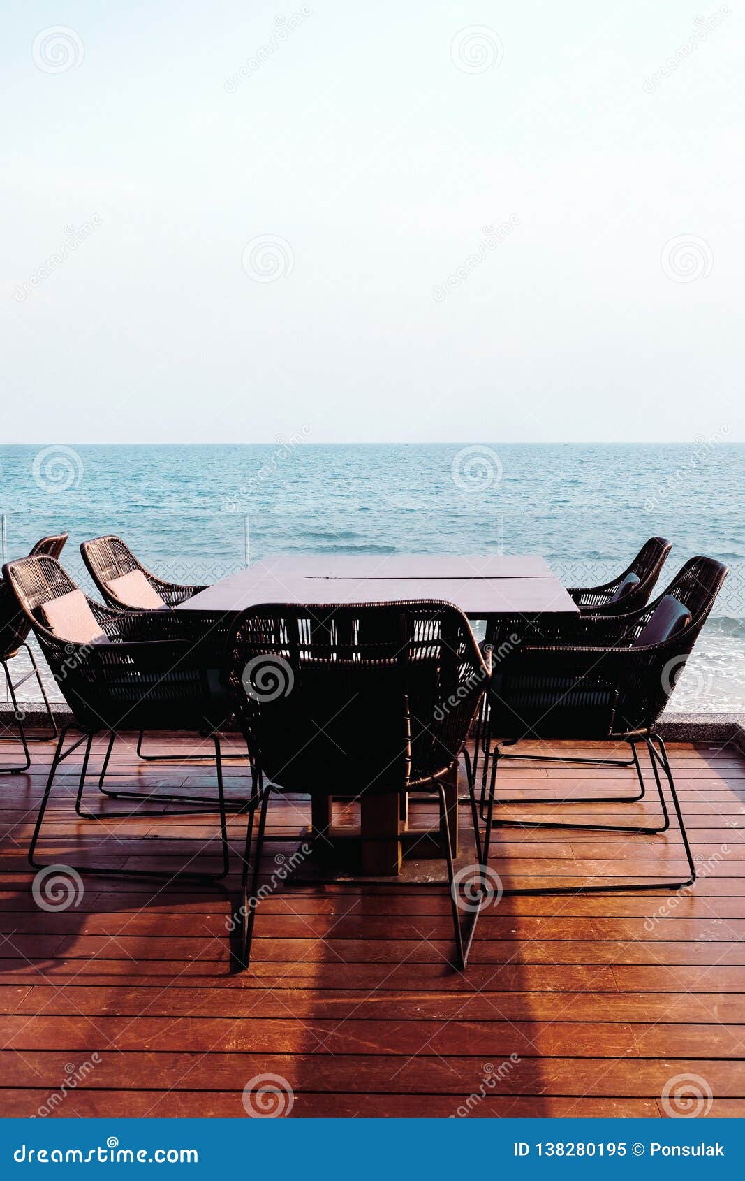 Sea View Dinning Table stock image. Image of nature - 138280195