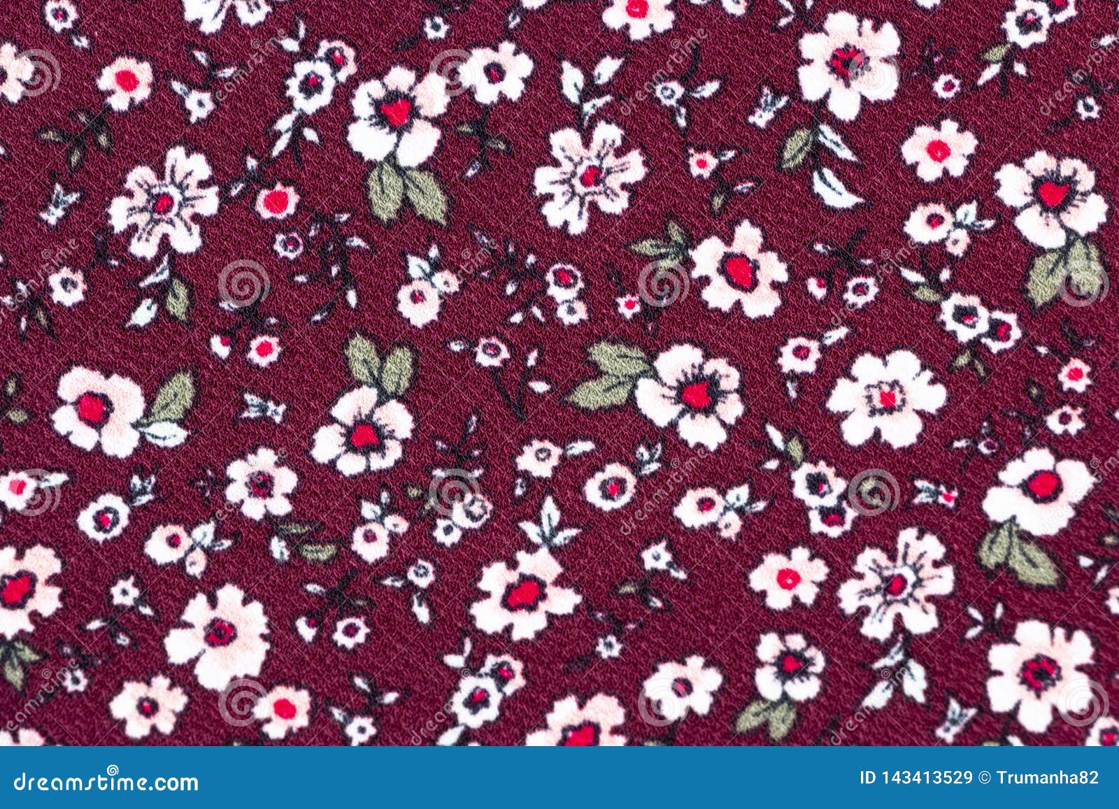 Seamless Floral Pattern in Brown Red Color Background on Cloth Stock ...