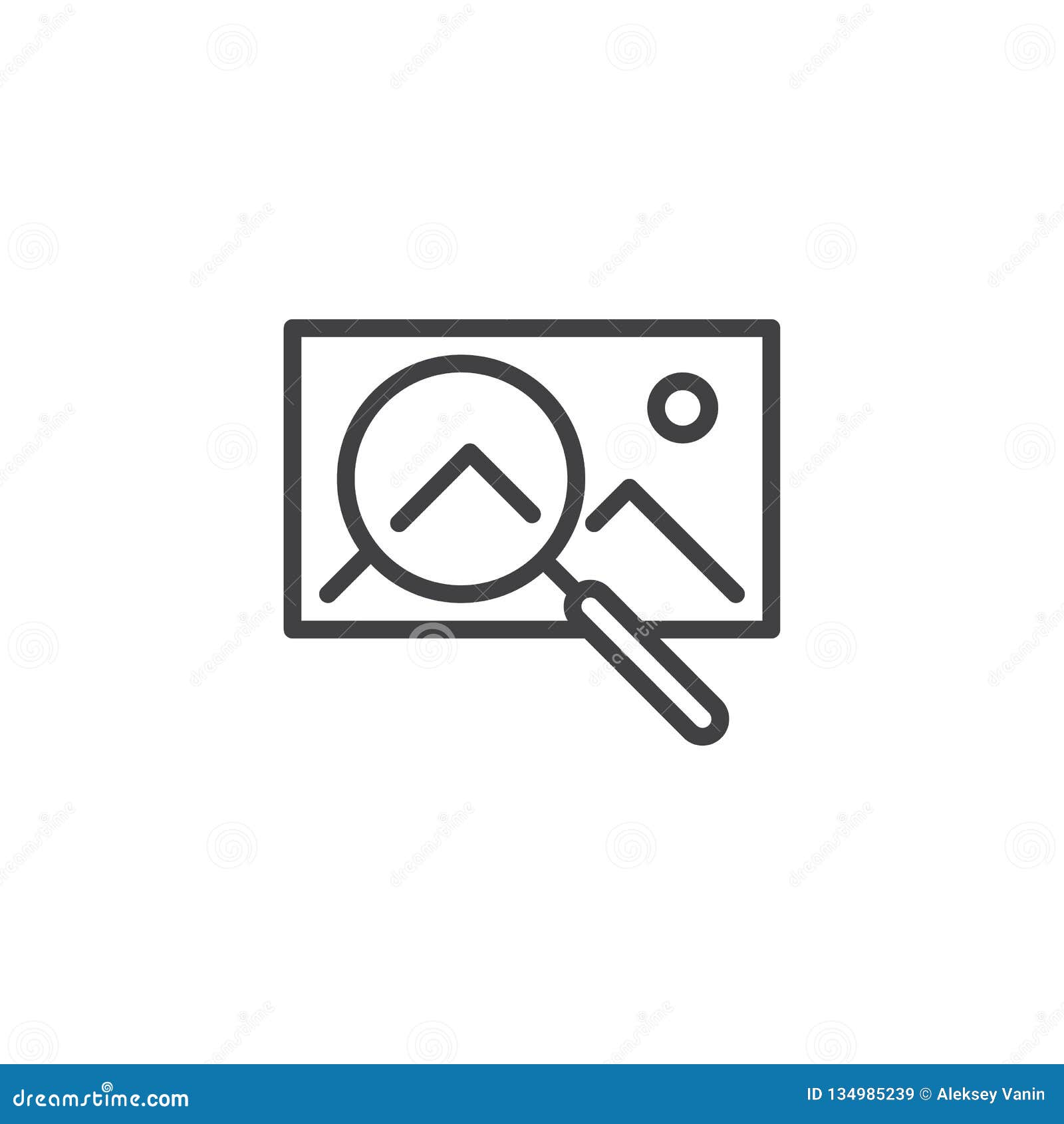 Image search outline icon stock vector. Illustration of pictogram ...
