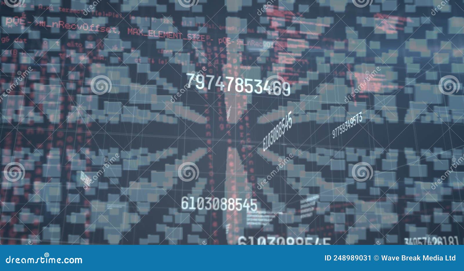 Image of Security Padlock and Data Processing Over Black Background ...