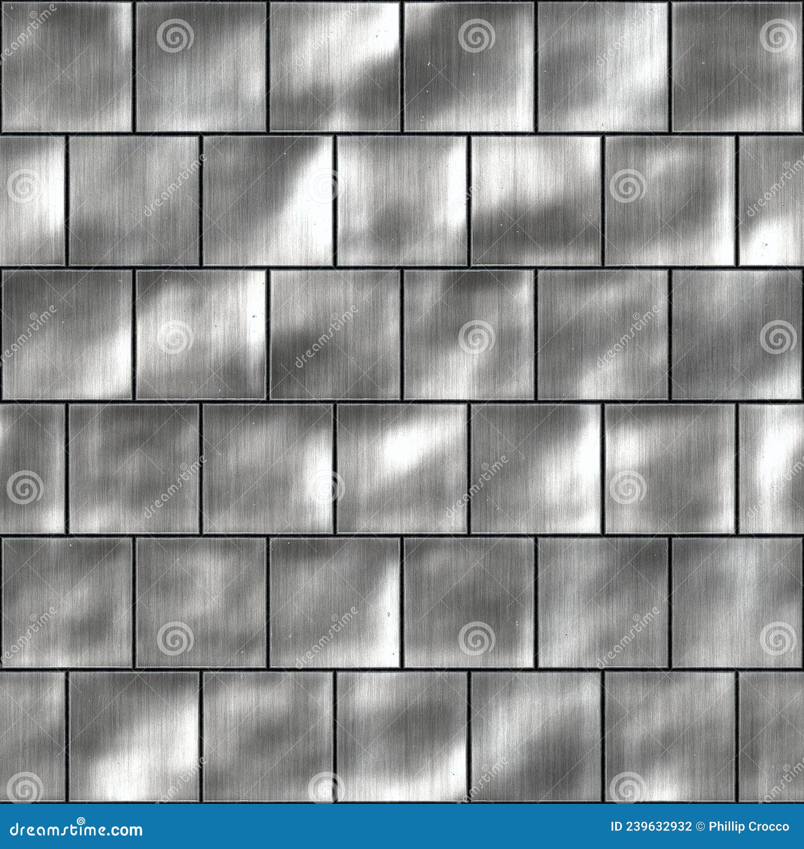 Silver Metal Tiles with Shadows Stock Photo - Image of highlights ...