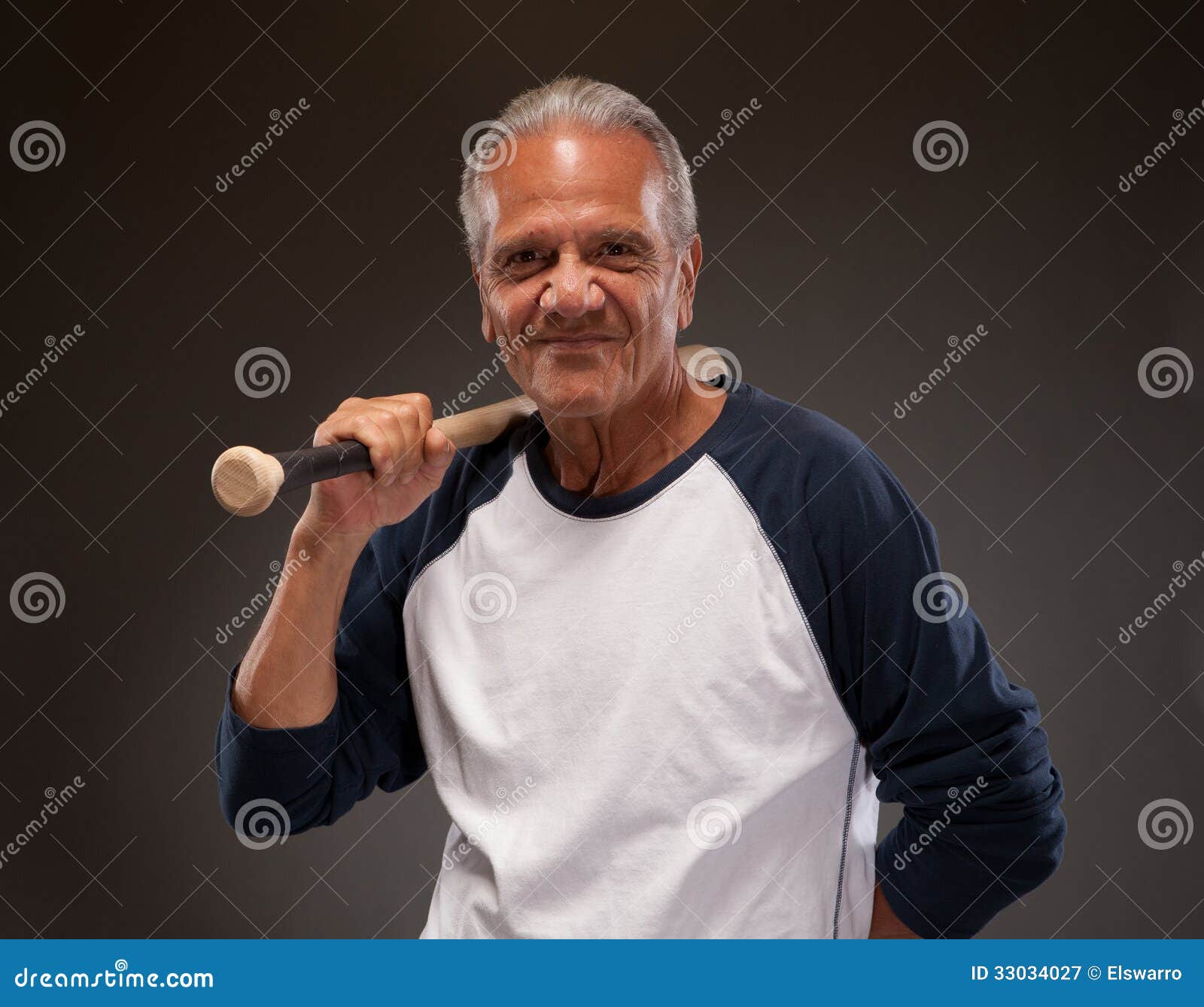 Image of a Senior Adult Man Posing with Baseball Bat Stock Image ...