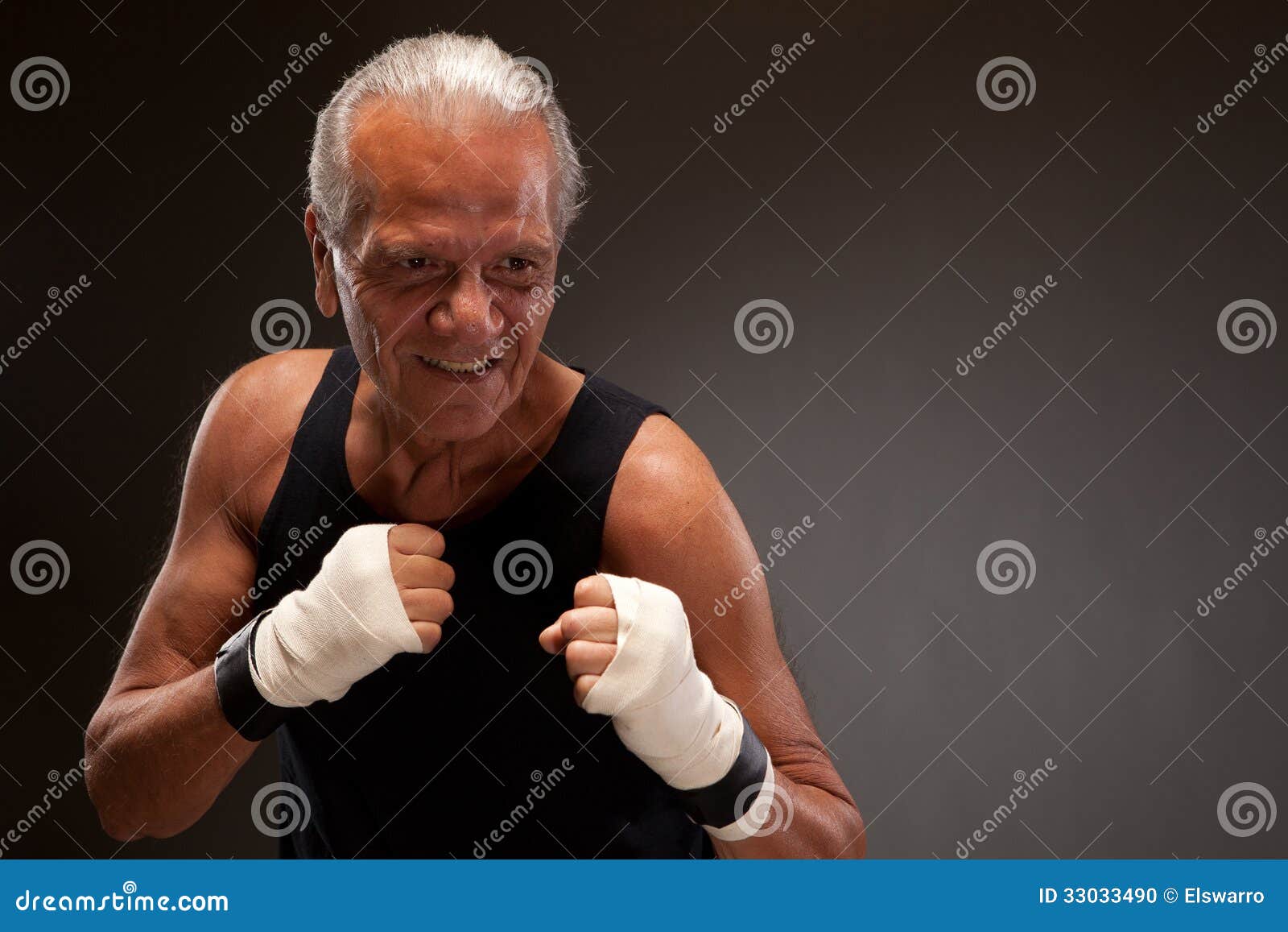 Image of a Senior Fighter Ready To Fight Stock Photo - Image of active ...
