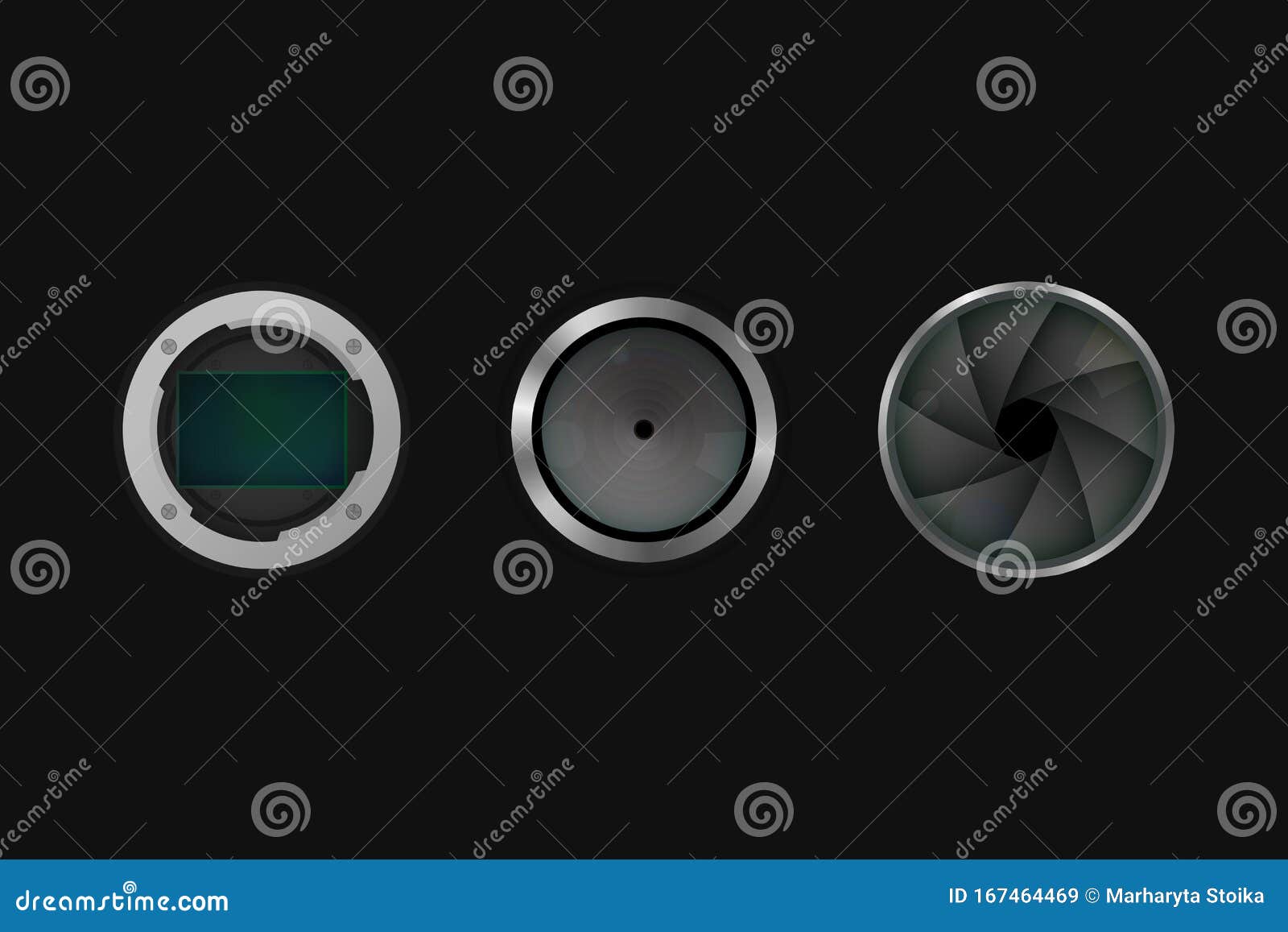 Image Sensor, Shutter and Lens. Stock Vector - Illustration of card ...