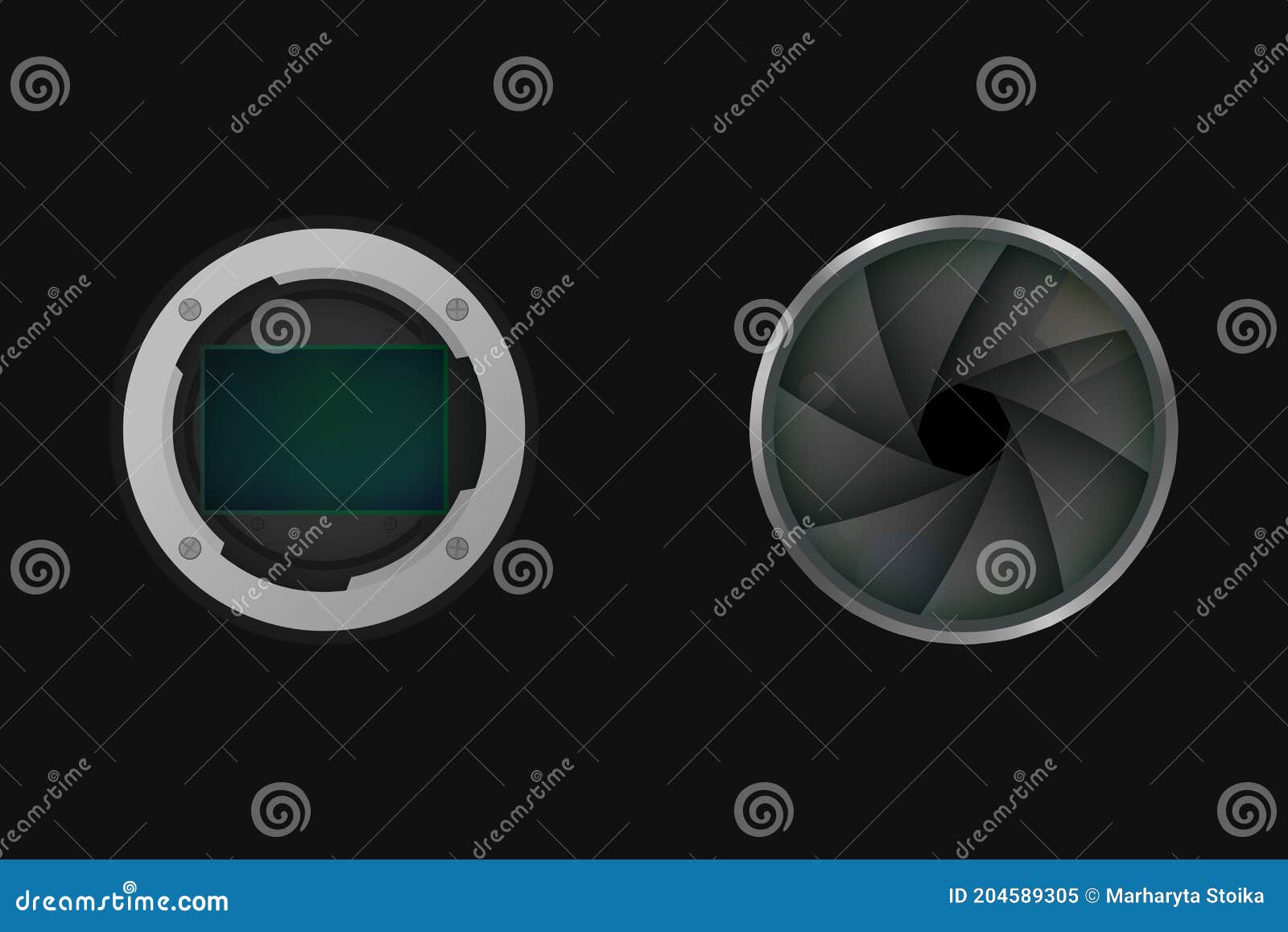 Image sensor and shutter. stock vector. Illustration of full - 204589305