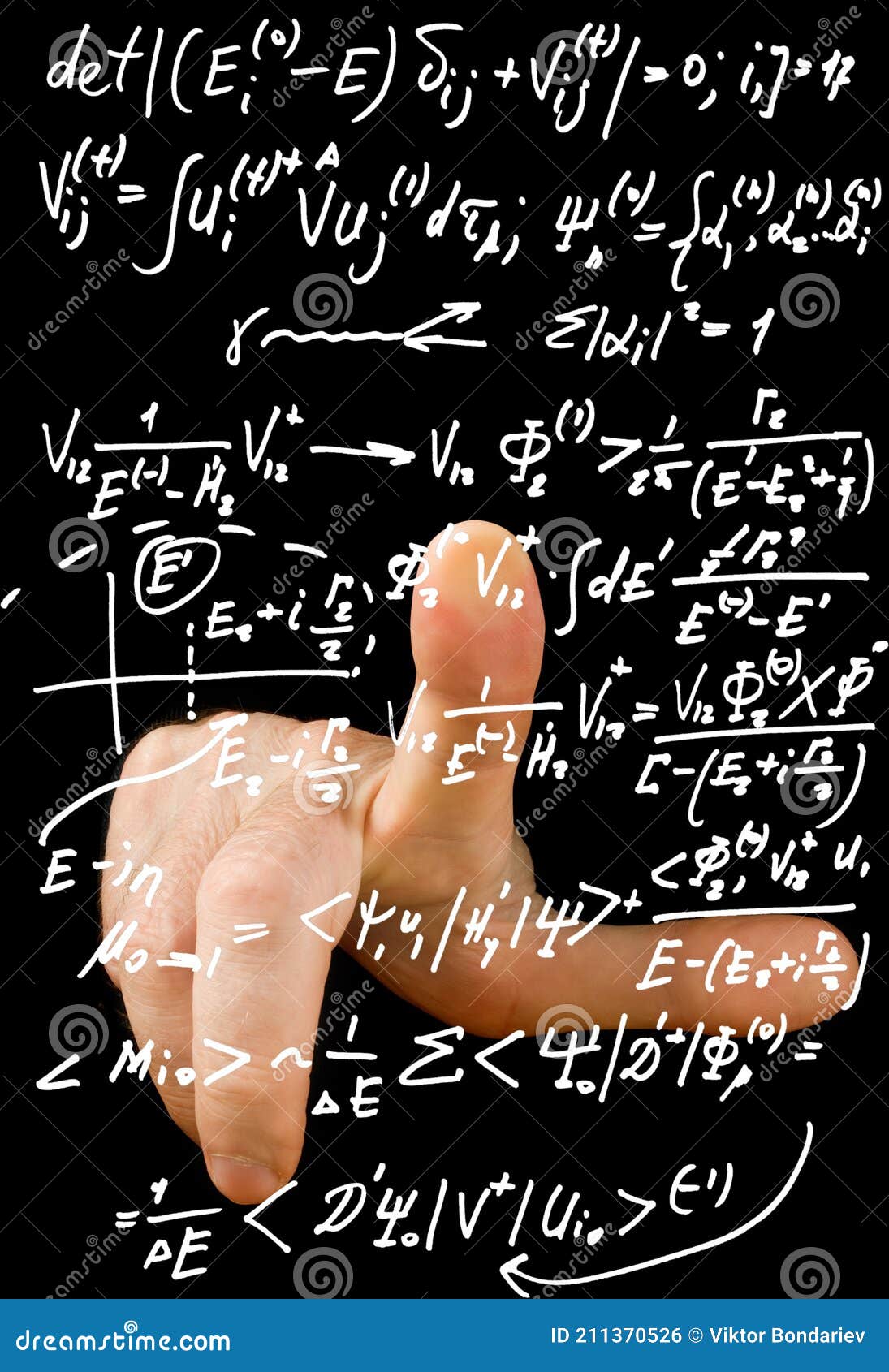An Image of a Series of Mathematical Expressions and a Hand Pointing a ...