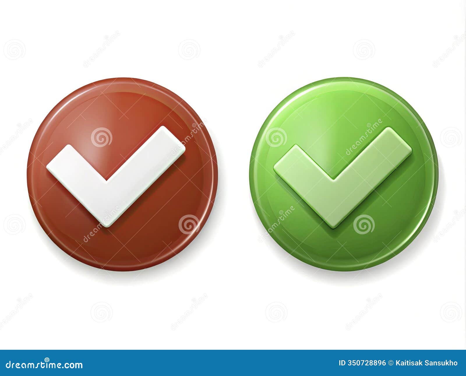 Visual Communication Green Tick and Red Cross Symbols for Digital ...
