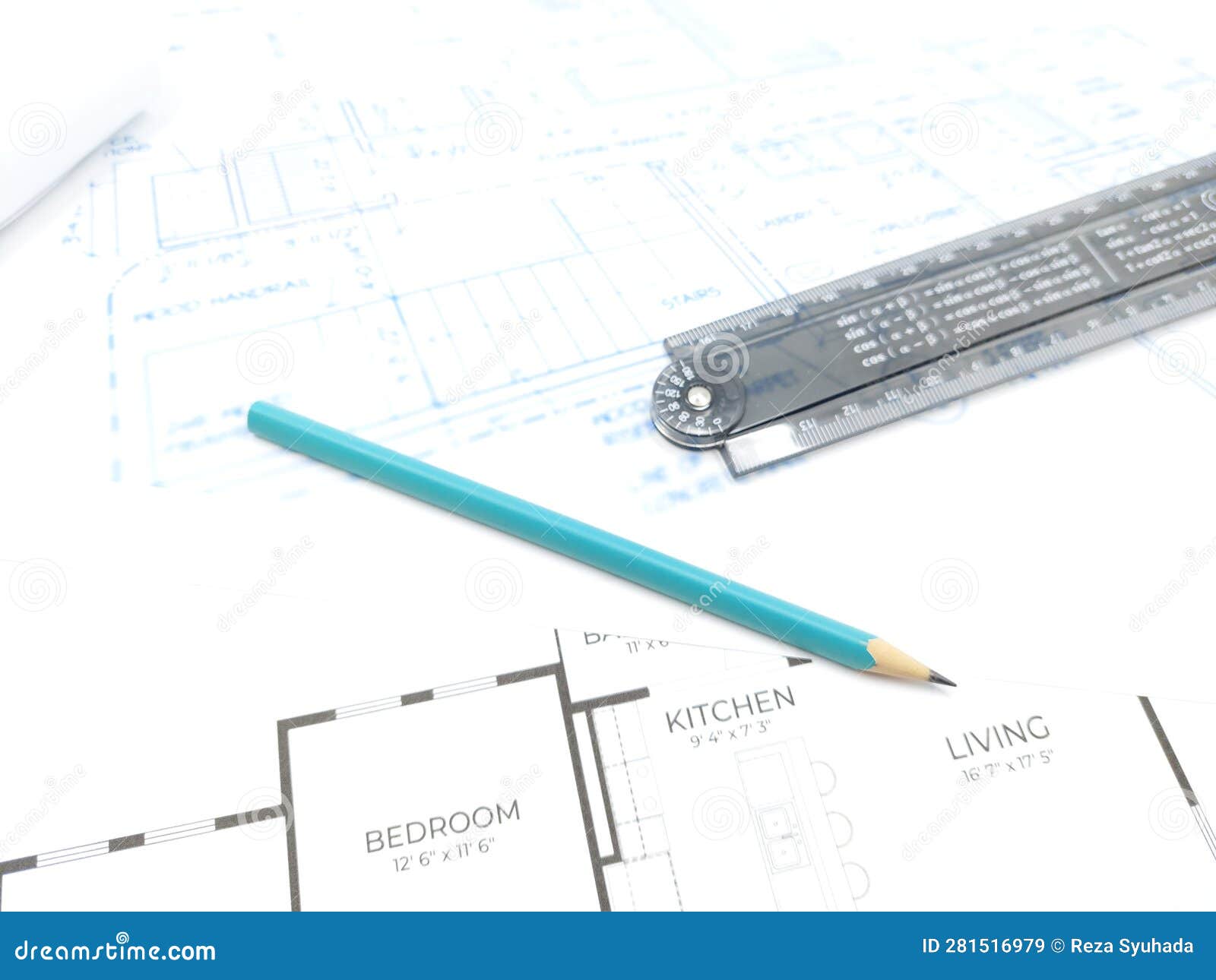 Image of Several Drawings of the Project and Instruments Stock Image ...