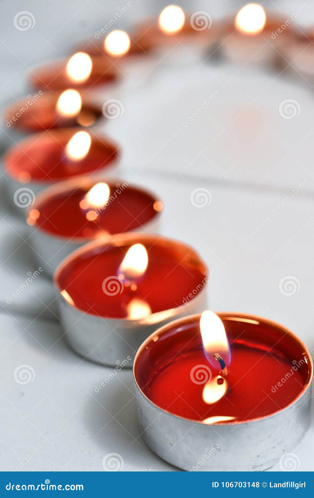 Lite Red Tea Light Candles stock photo. Image of lights - 106703148