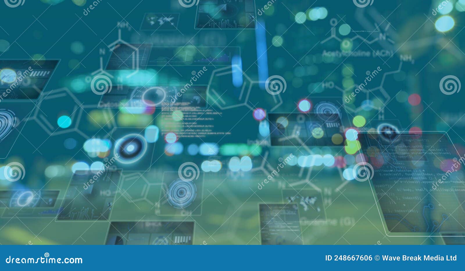 Image of Shapes and Data Processing Over Road Stock Illustration ...