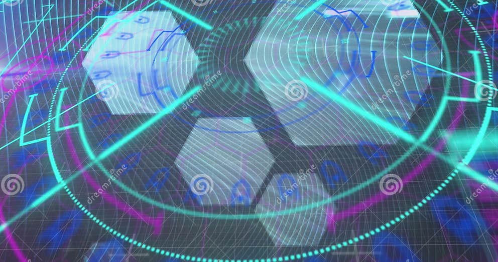 Image of Shapes and Hexagons Over Grey Background, Copy Space Stock Illustration - Illustration ...