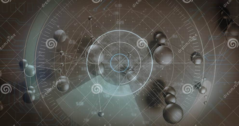 Image of Shapes Moving Over Data Processing and Scope Scanning Stock ...