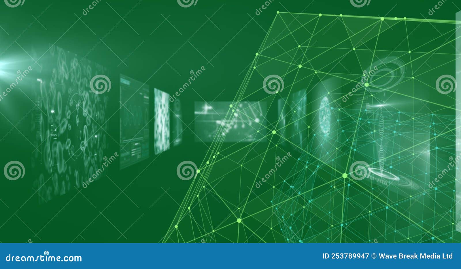 Image of Shapes Over Data Processing and Digital Screens Stock Illustration - Illustration of ...