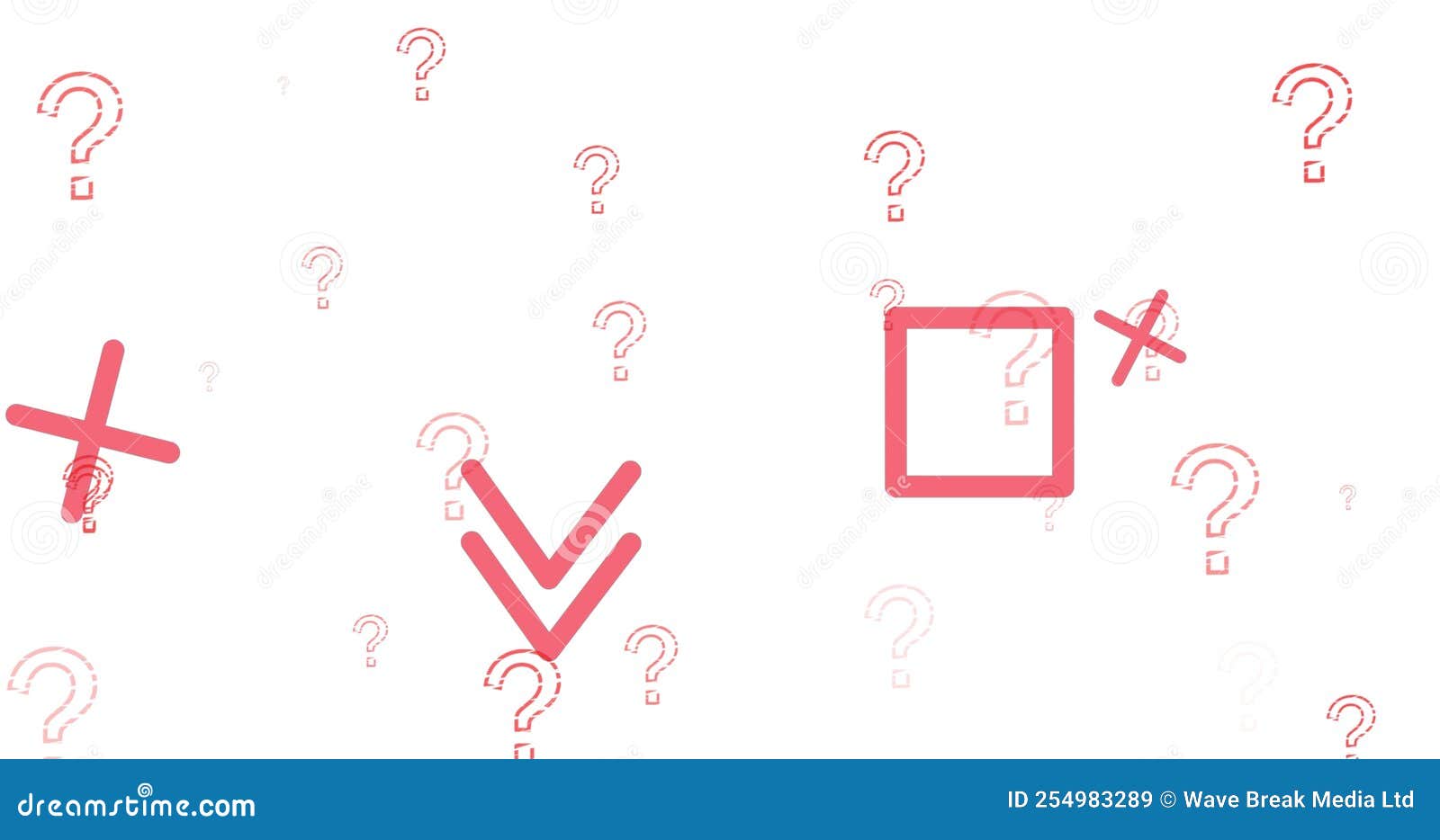 Image of Shapes Over Question Marks on White Background Stock ...