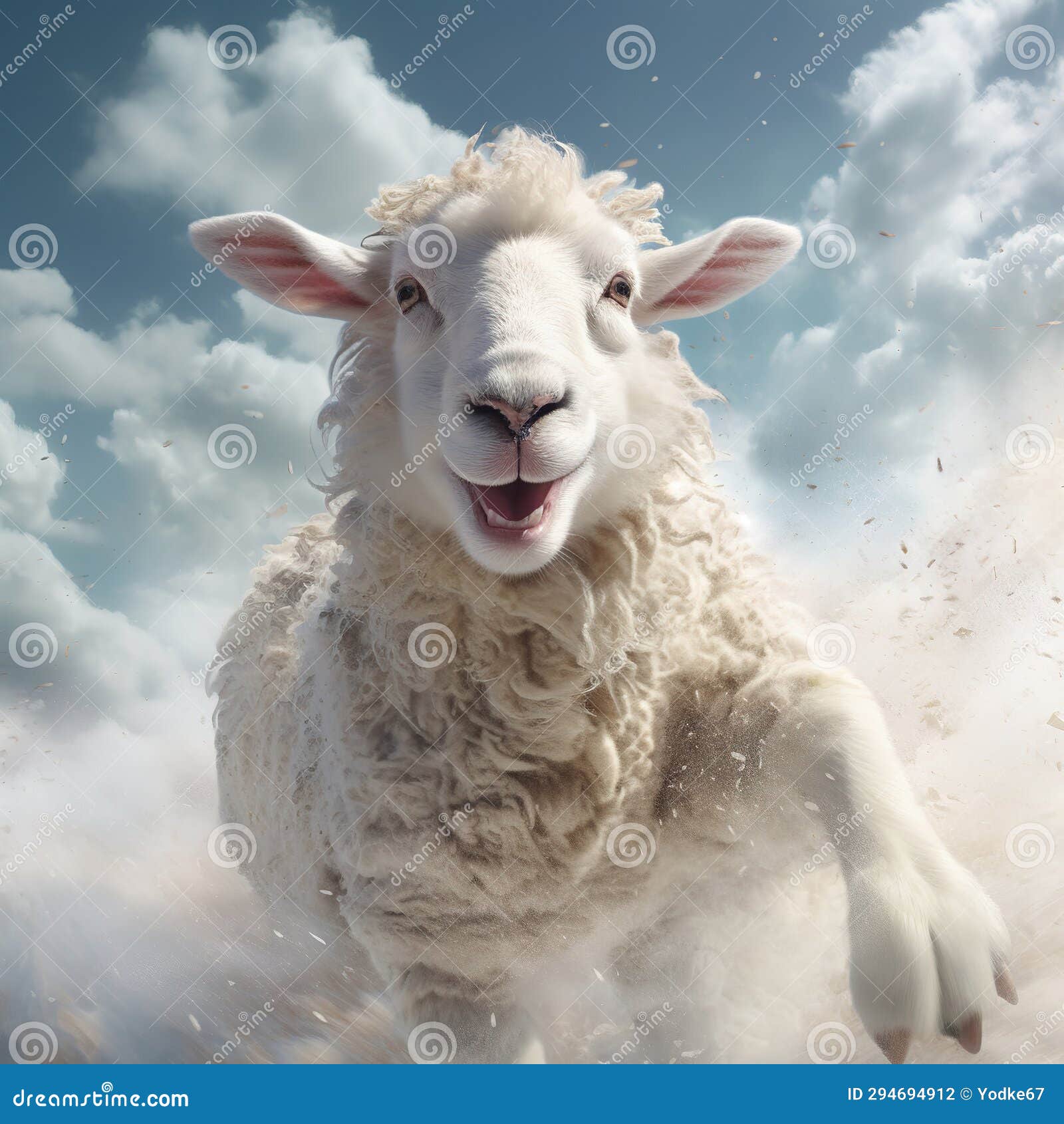 Image of a Sheep in a Good Mood and Smiling. Farm Animals Stock ...