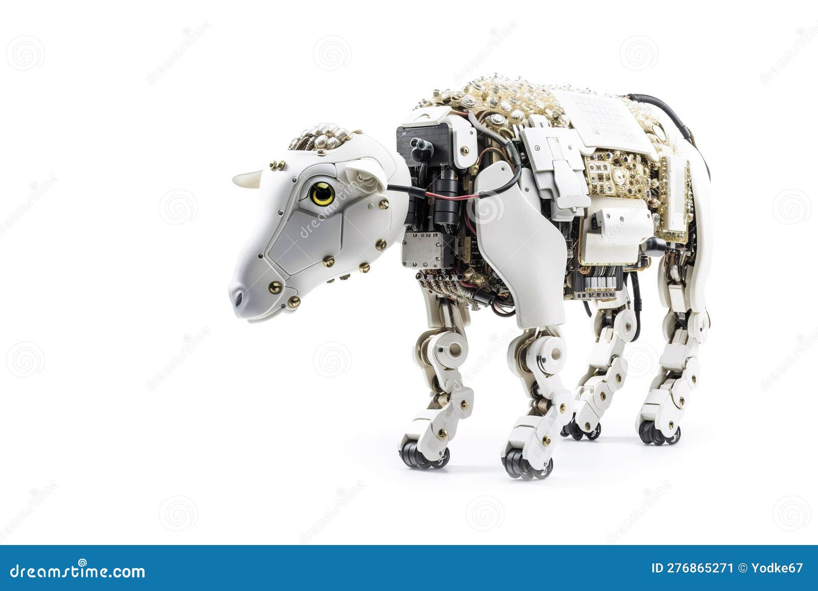 Image of a Sheep Modified into a Robot on a White Background. Wild ...