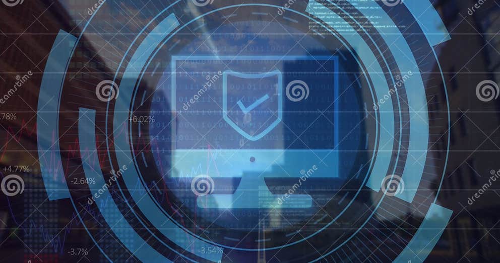 Image of Shield, Desktop Icon, Binary Codes, Computer Language Over ...