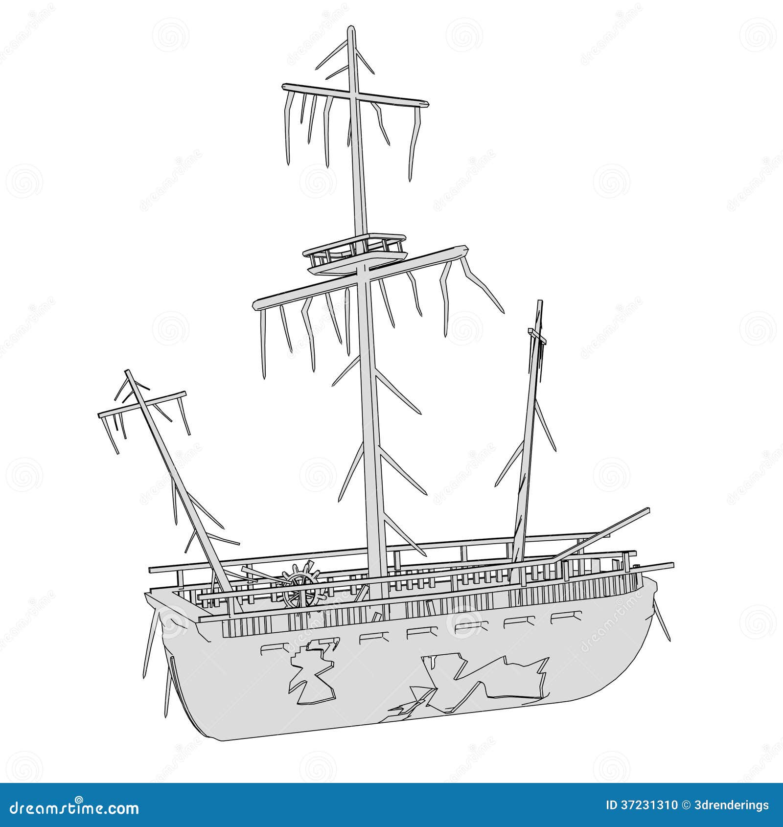 Image of ship wreck stock illustration. Illustration of ship - 37231310