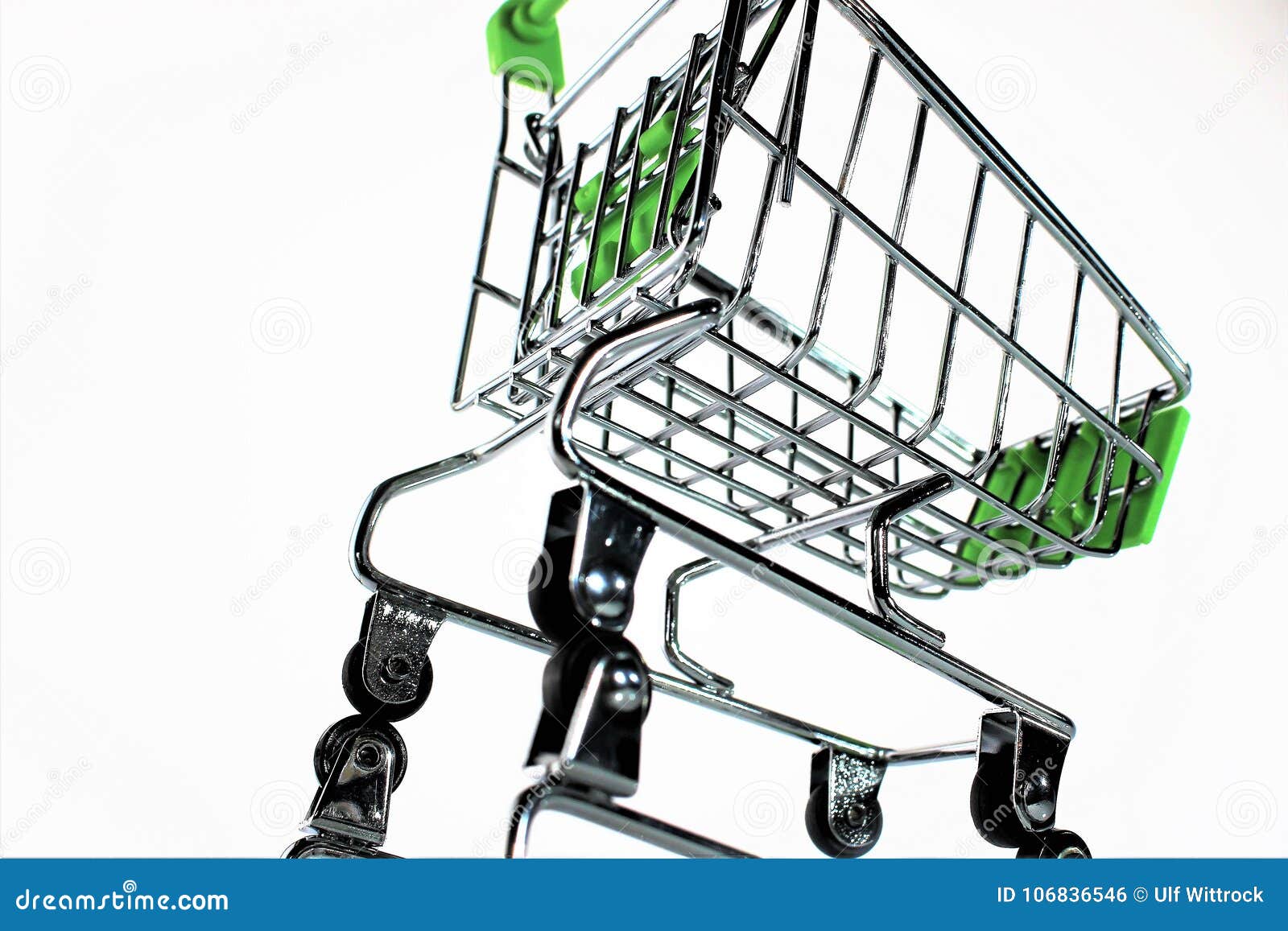 An Image of a Shopping Cart with Shadow Stock Photo - Image of metal ...