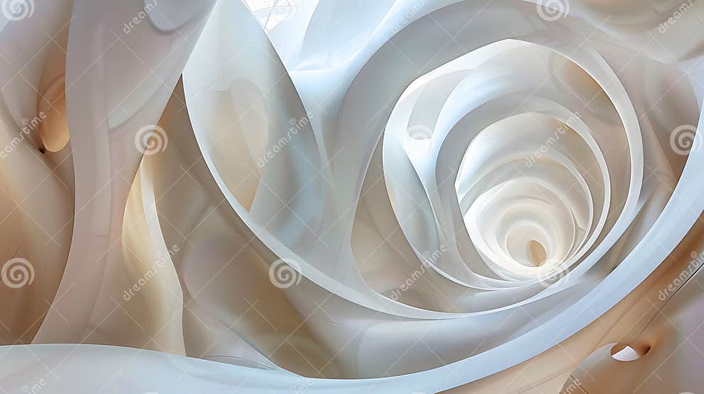 Abstract Architectural Twisting Forms in Modern Design Background ...