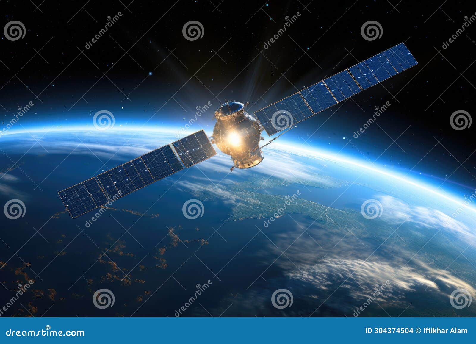 This Image Showcases an Artists Interpretation of a Satellite Floating ...