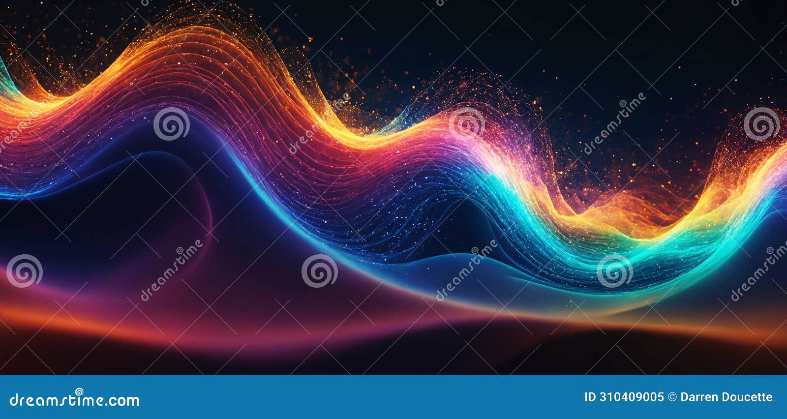 Luminous Waves and Particles of Energetic Stock Illustration ...