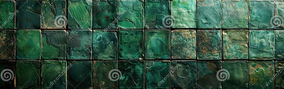 Rustic Brick Tiles Texture - Dark Green Rectangular Wall/Floor ...