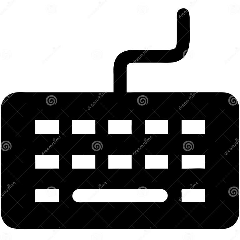 Black Computer Keyboard Vector Illustration for Digital Communication ...