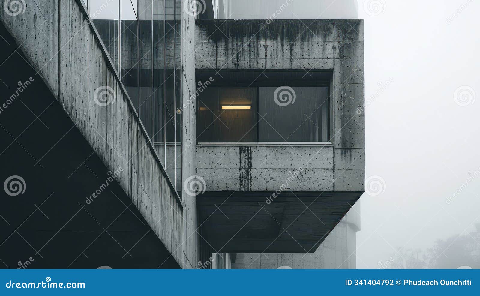Angular Brutalist Architecture with Concrete Textures Stock ...