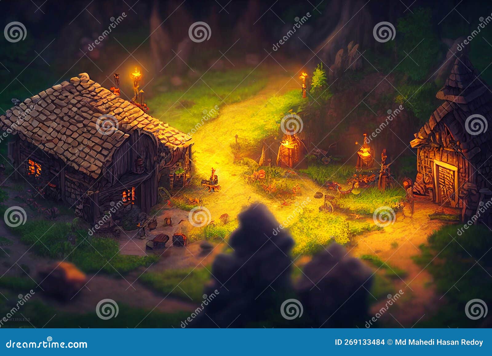 Fantasy Rogue Like Rpg Top Down Environment Medieval Stock Illustration ...