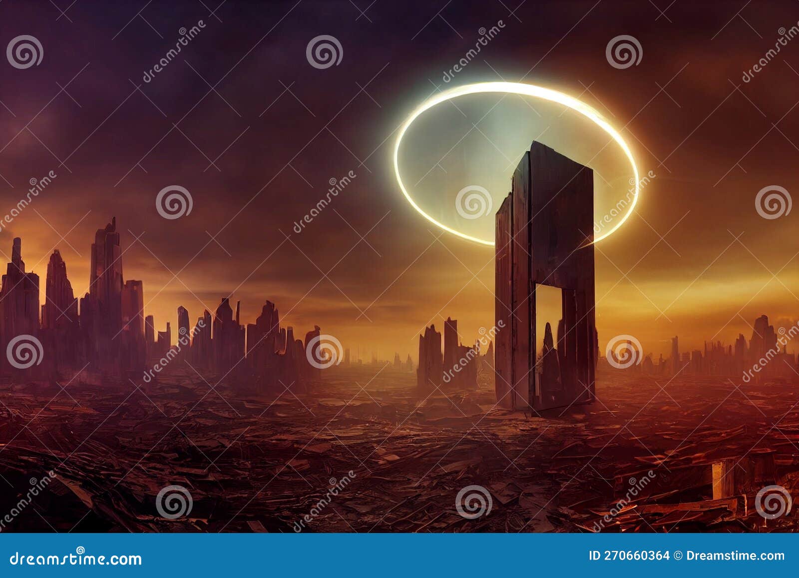 Glowing Hyperdimensional Portal To the Mirror Stock Illustration ...