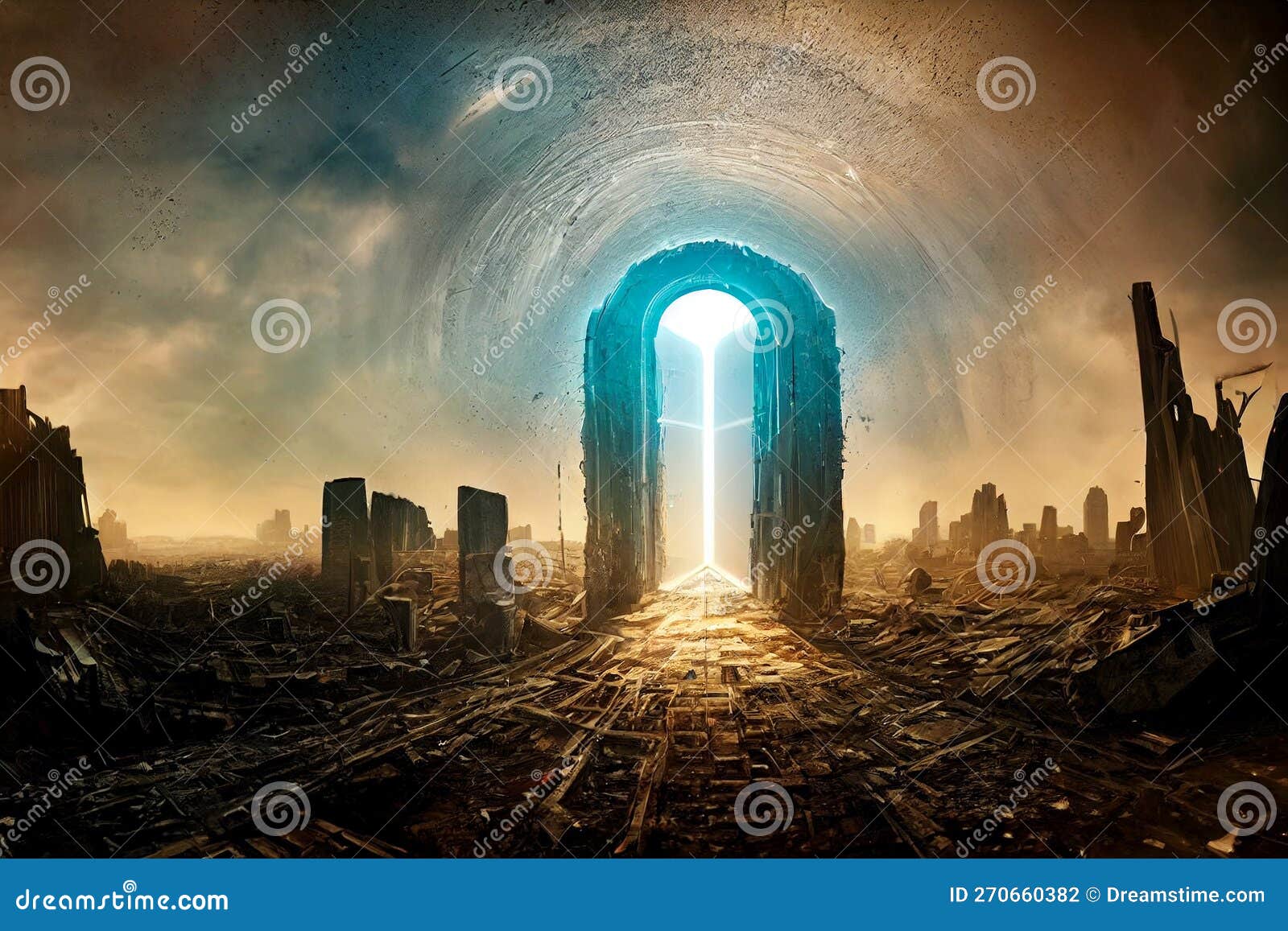 Glowing Hyperdimensional Portal To the Mirror Stock Illustration ...