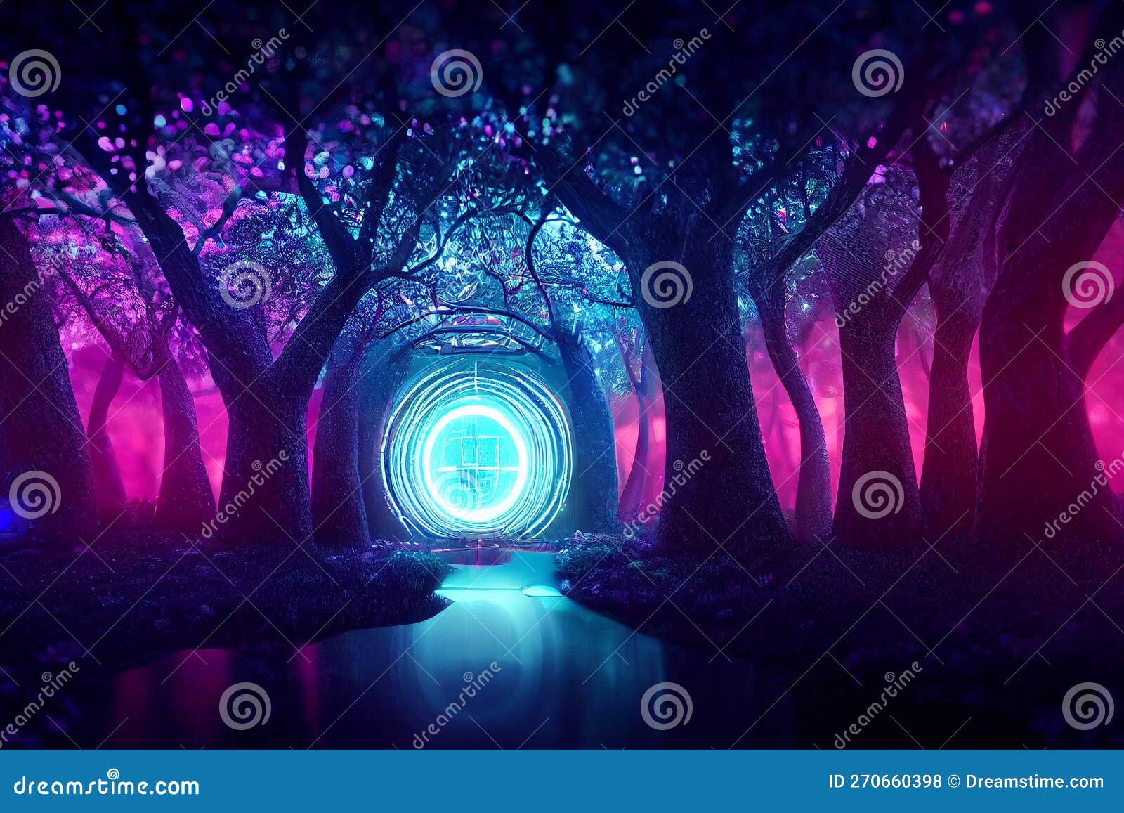 Hyperdimensional Mirror Portal in a Futuristic Cyber Stock Illustration ...