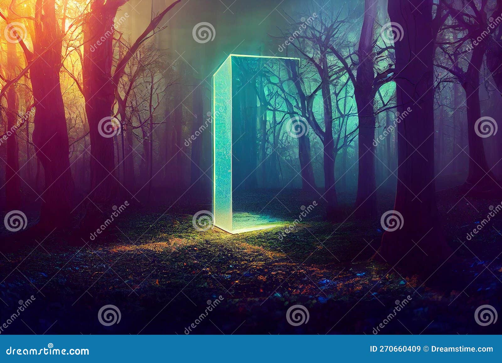 Hyperdimensional Mirror Portal in a Futuristic Cyber Stock Illustration ...