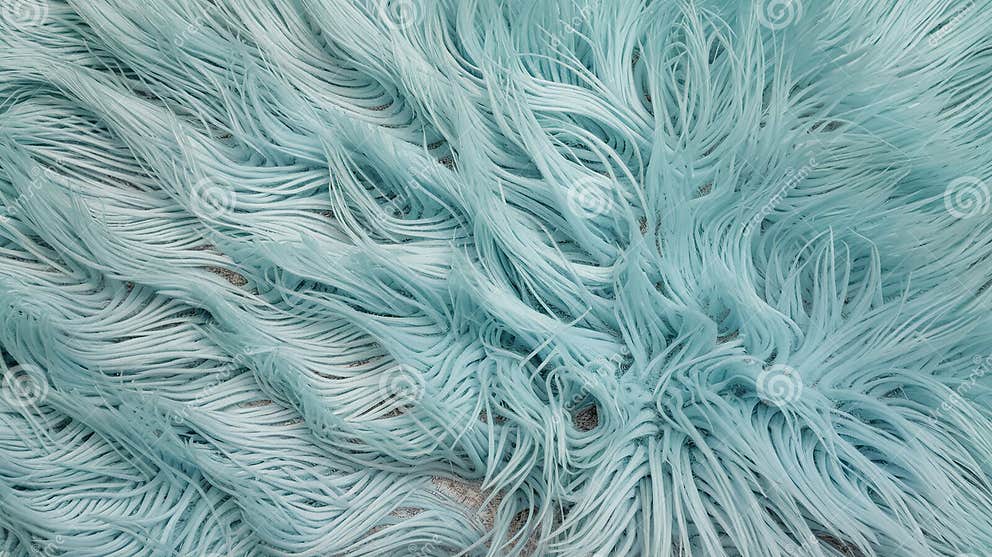 Closeup of Light Blue Fluffy Fabric Texture with Strands Flowing ...