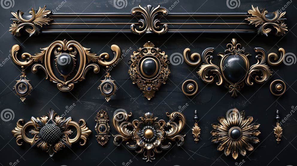 Decorative Ornate Frames and Scroll Elements for Elegant Design Stock Illustration ...