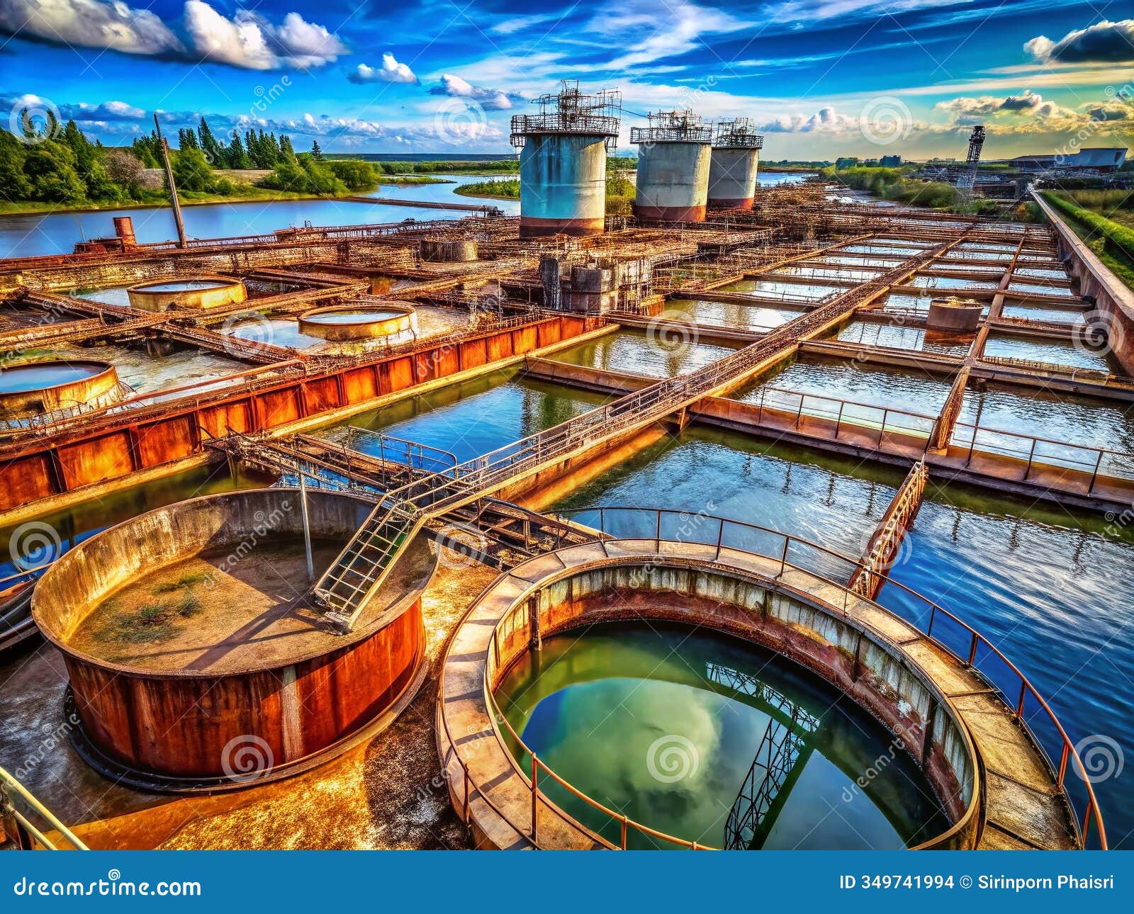 Rusted Aeration Tanks Reveal Water Treatment Process and Environmental ...