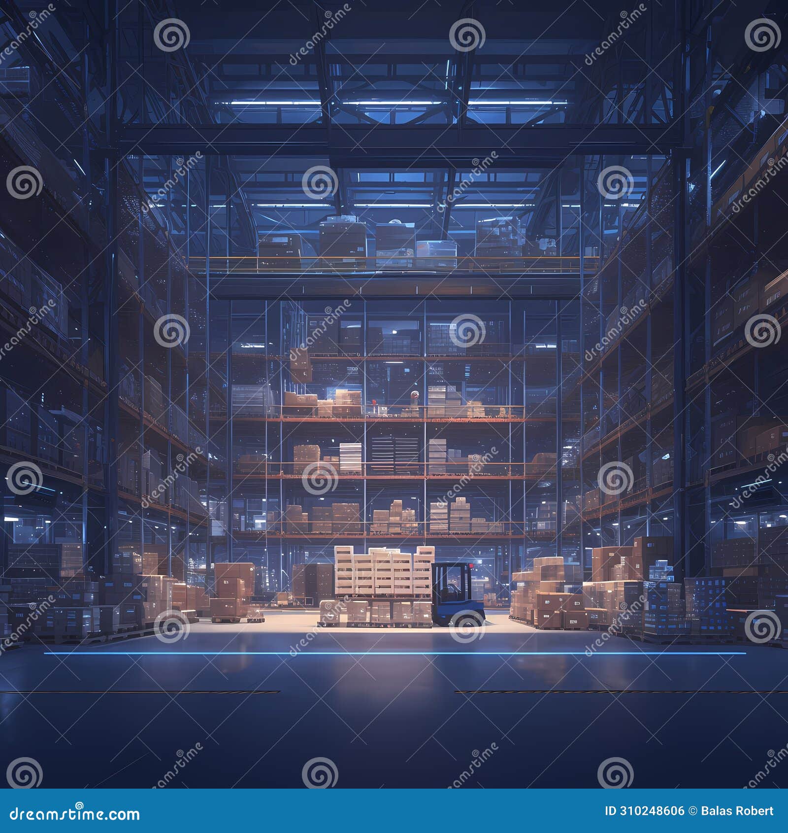 Modern Warehouse Interior: Efficient Storage and Logistics Stock ...