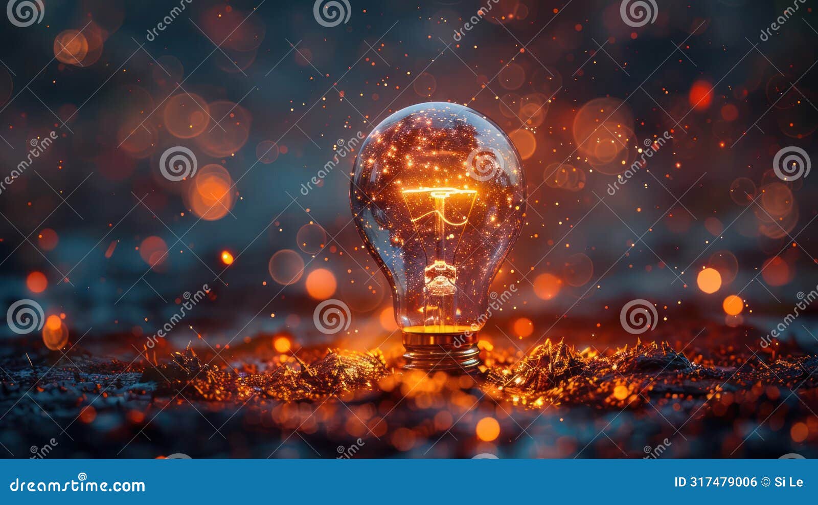 Creative Idea Conceptual Image with Lightbulb and Brainstorming ...