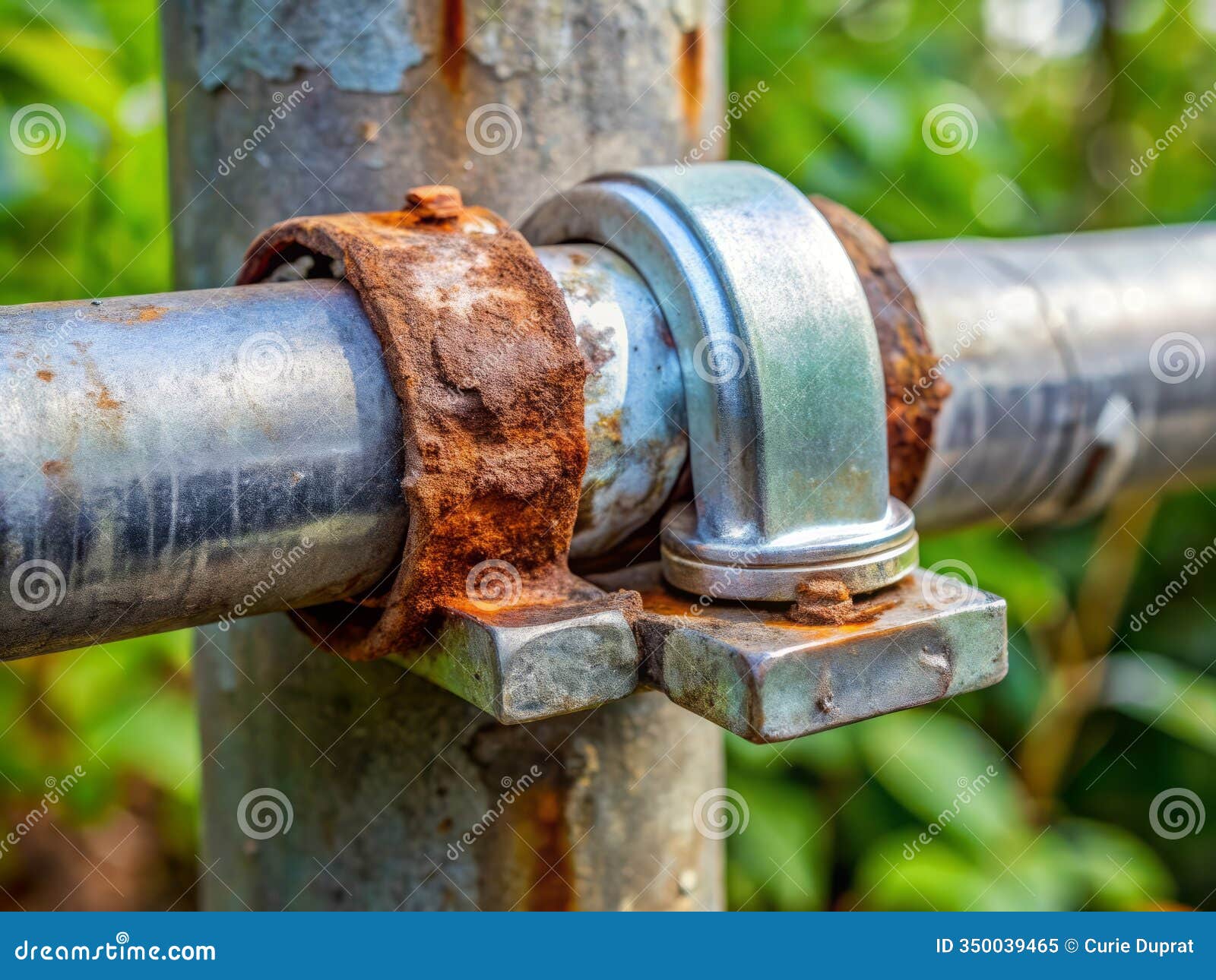 Damaged Galvanized Water Pipe Requiring Durable Clamp for Repair and ...