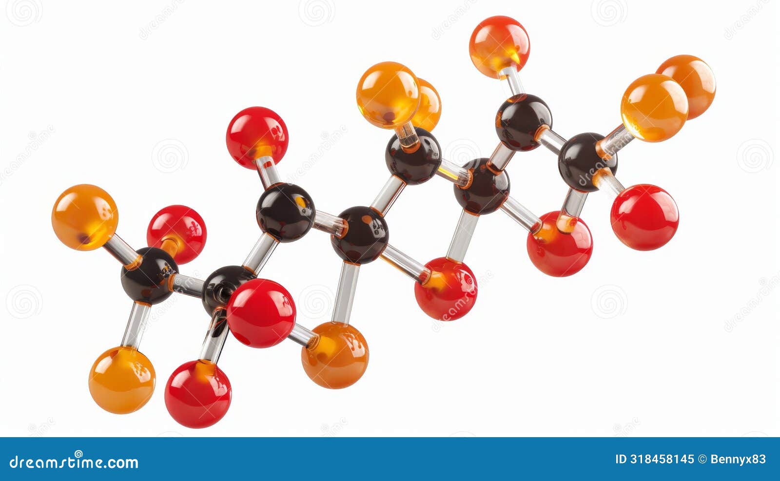 Detailed Model of Sodium Nitrite Molecule on White Background Stock ...