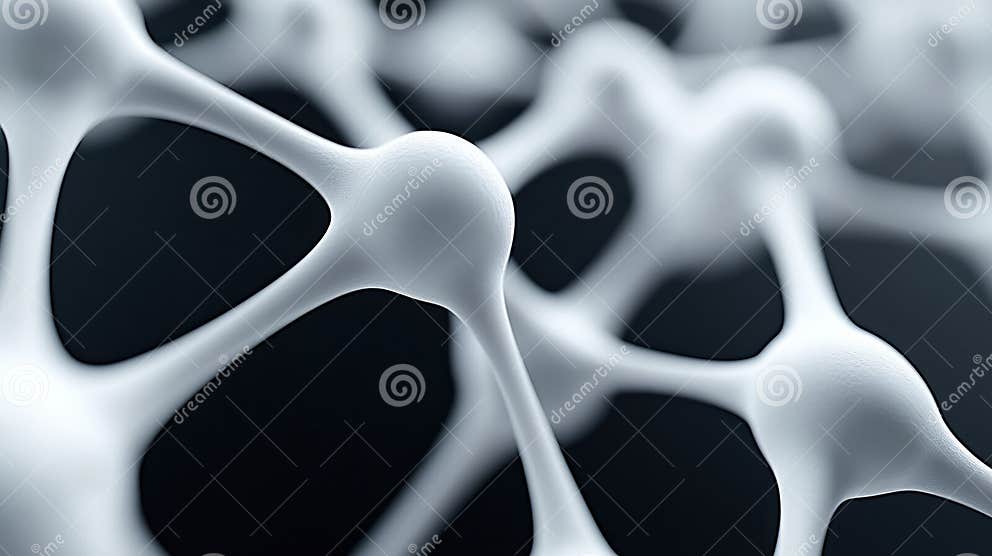 Intricate Molecular Structure with Interconnected Nodes on a Dark ...